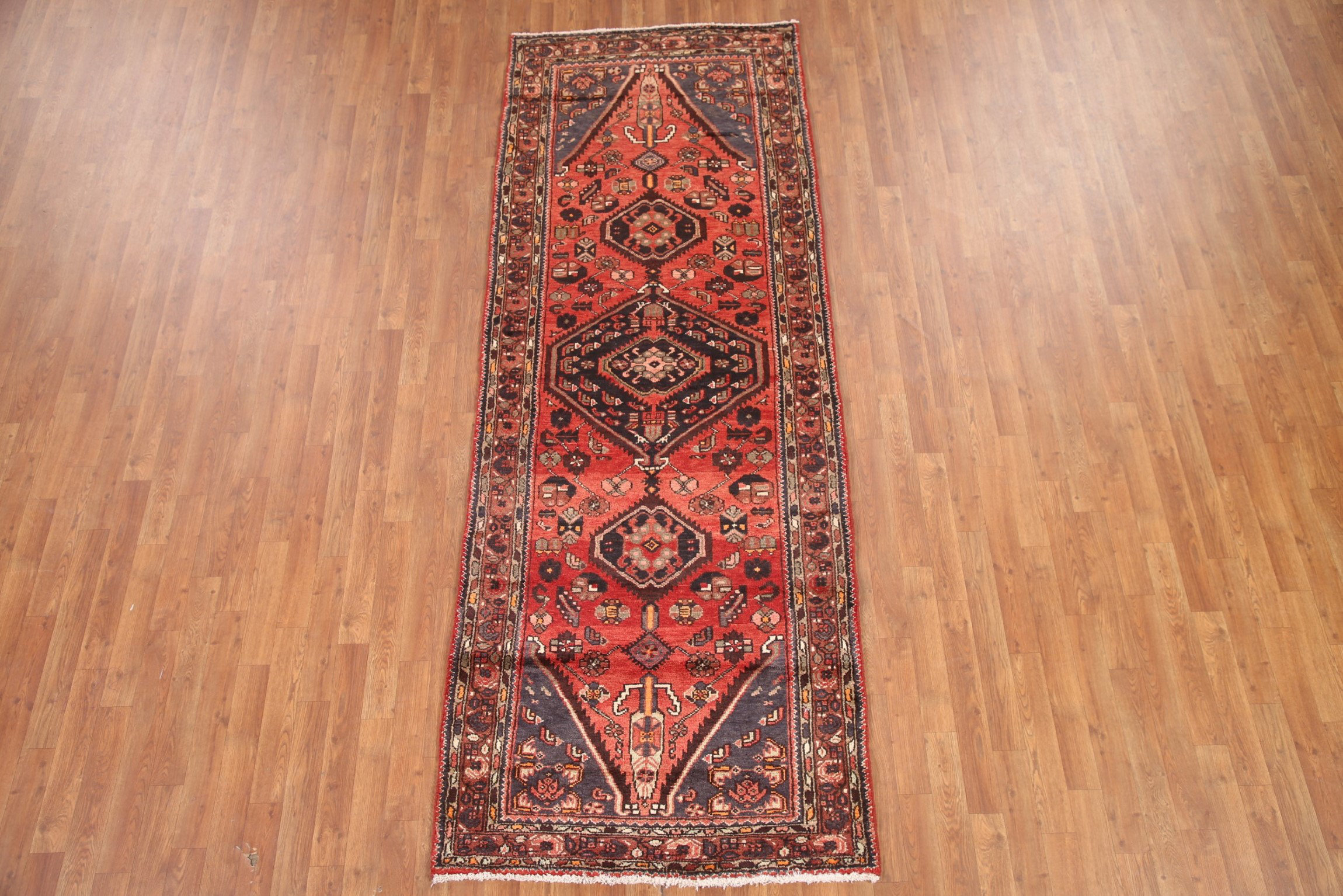 Isabelline Geometric Red Traditional Runner Rug 4x9 | Wayfair