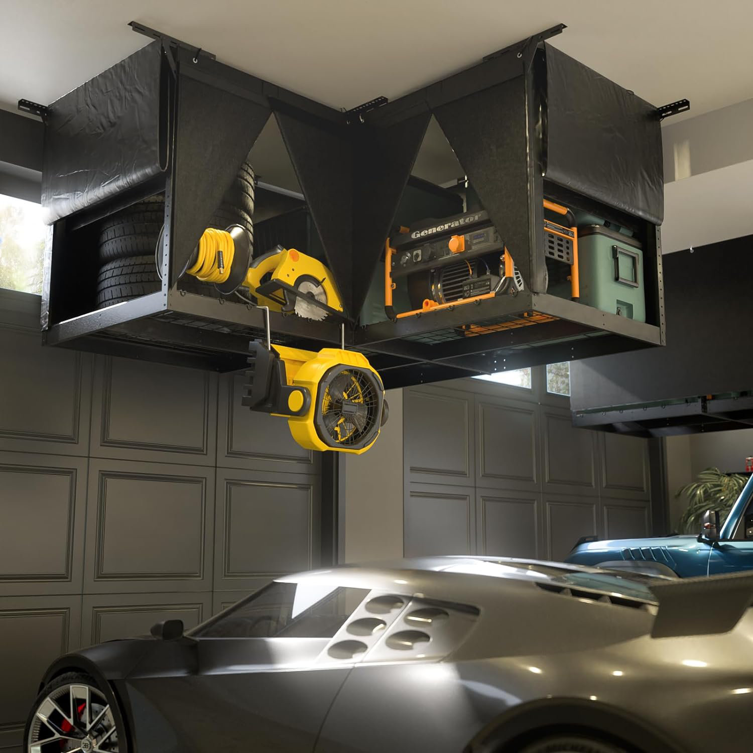 Rebrilliant Ohemaa 118'' W Steel Height -Adjustable Ceiling Mounted ...