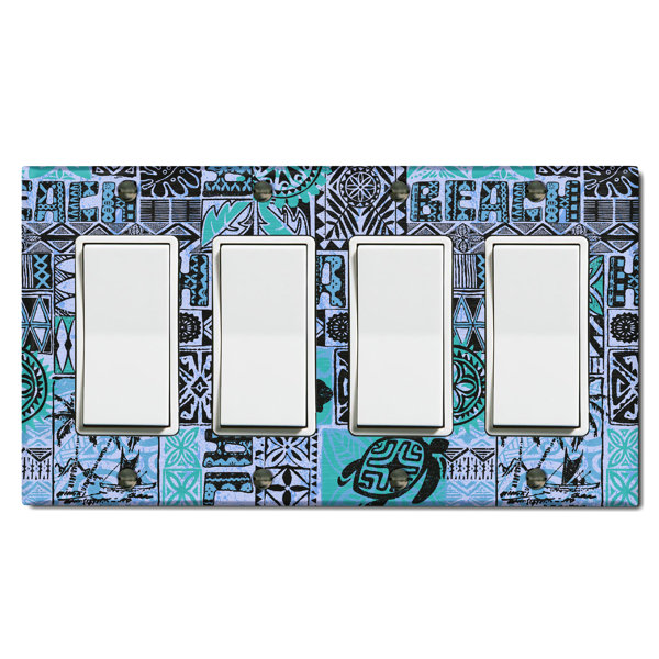 WorldAcc Metal Light Switch Plate Outlet Cover (Hawaii Decoration Blue ...