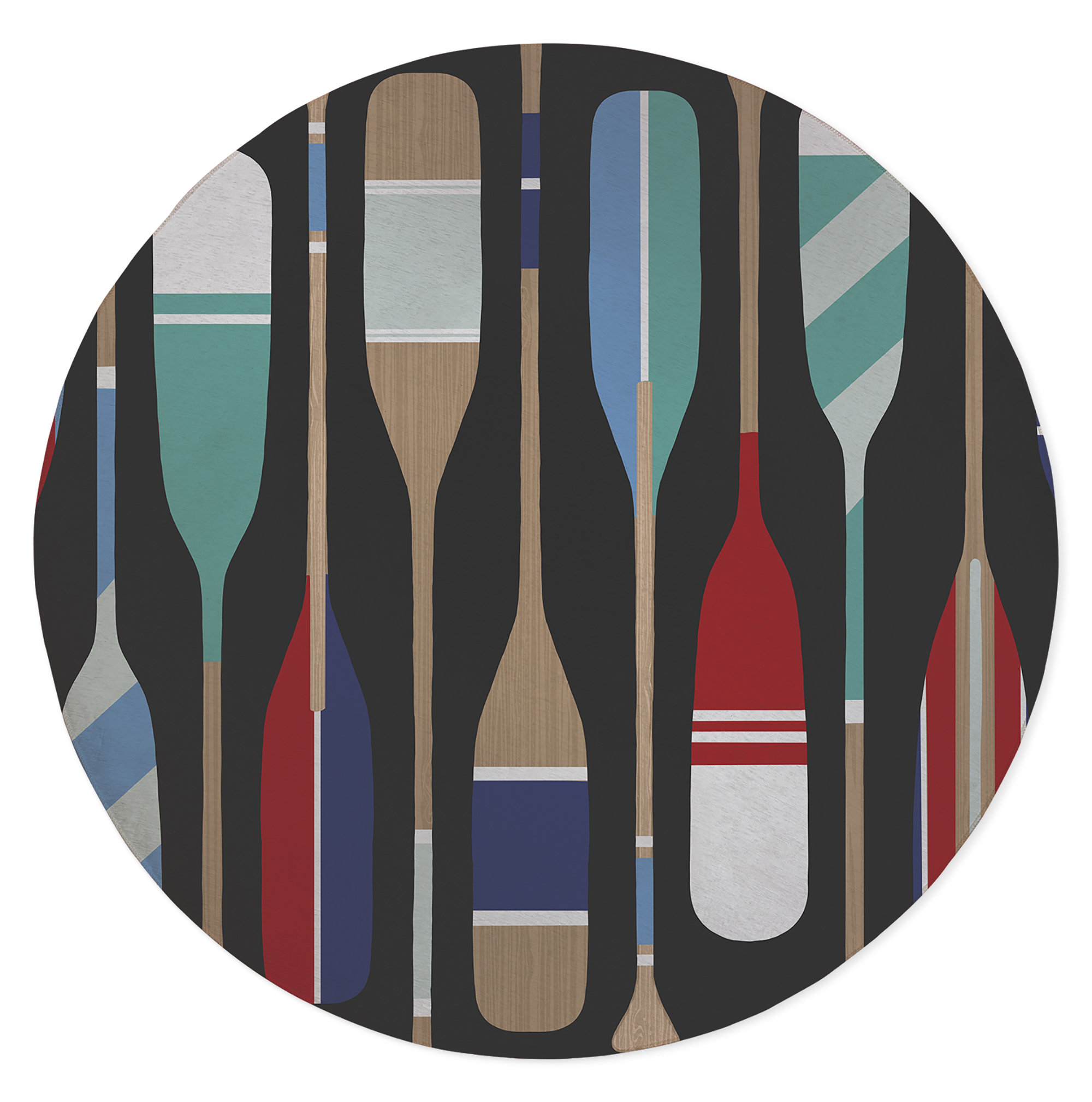 KAVKA DESIGNS This Oar That Low Pile Carpet Straight Round Chair Mat ...
