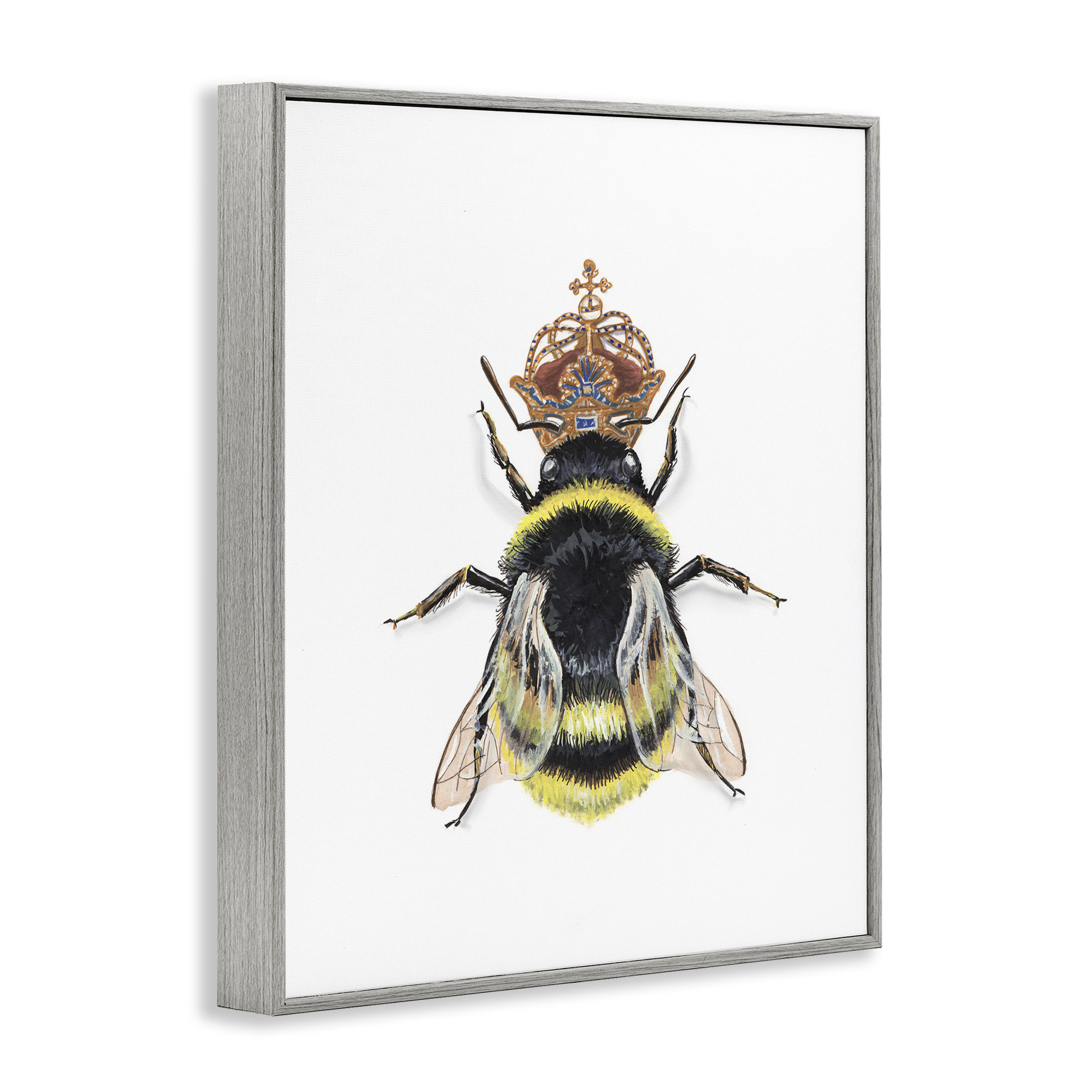 Stupell Industries Queen Bee with Crown Giclee Art by Connie Resch ...