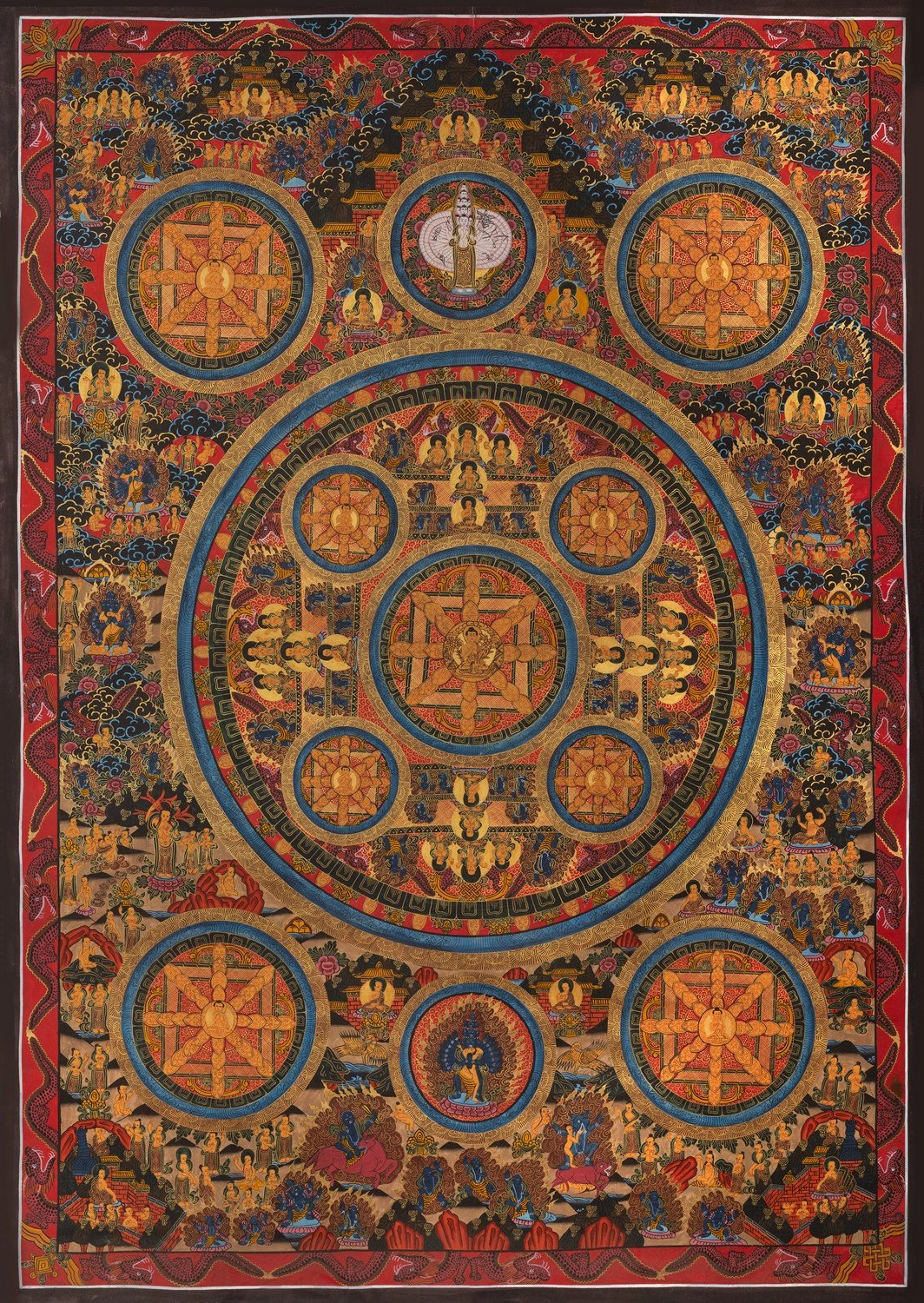 Exotic India Sunaulo Mandala (Brocadeless Thangka) | 24 Carat Gold With ...