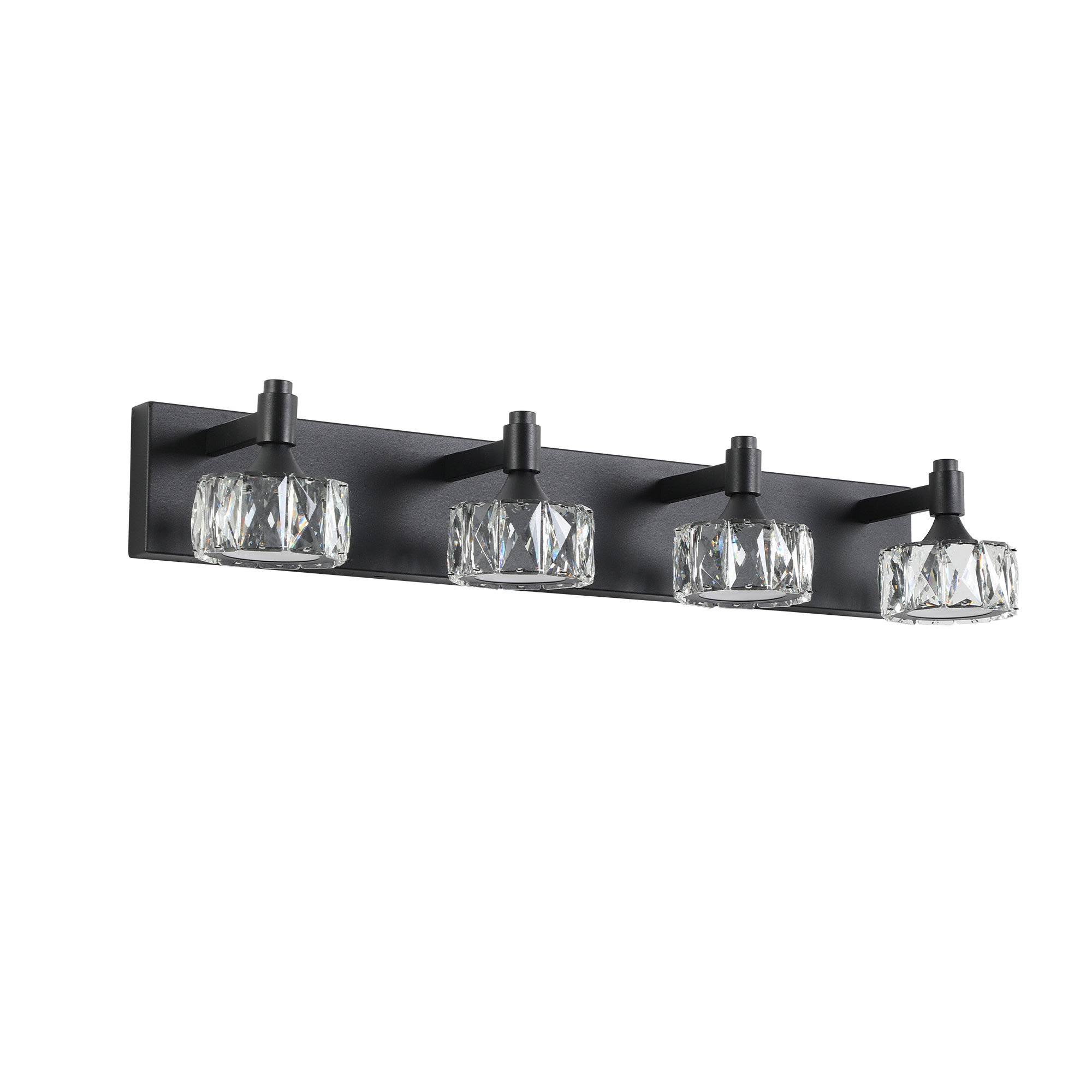 Mercer41 Modern 6-Light Matte Black LED Vanity Light Fixture With ...