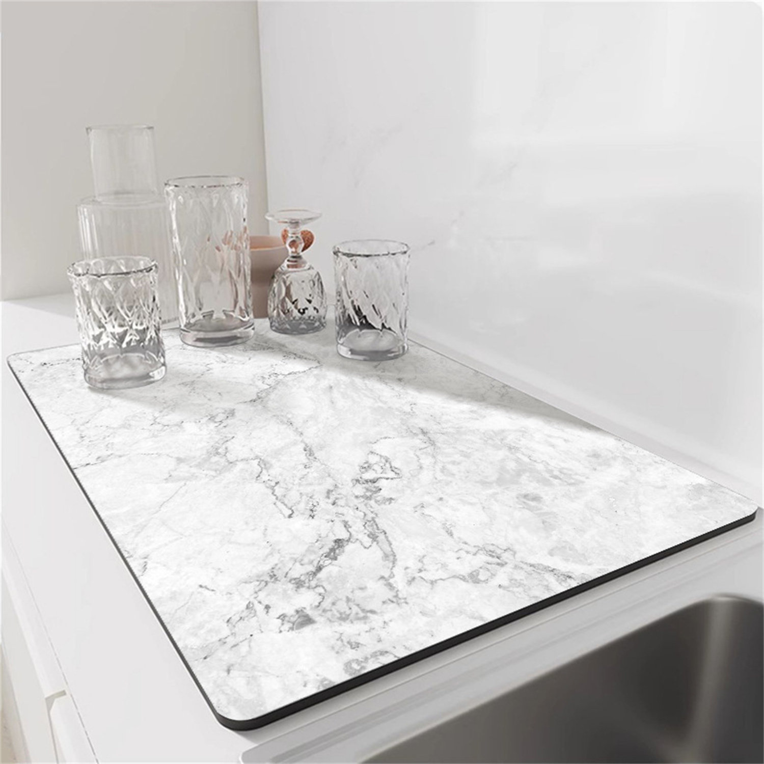 ColourTree Dish Drying Mat Super Absorbent Hide Stain Dish Drying Pad ...