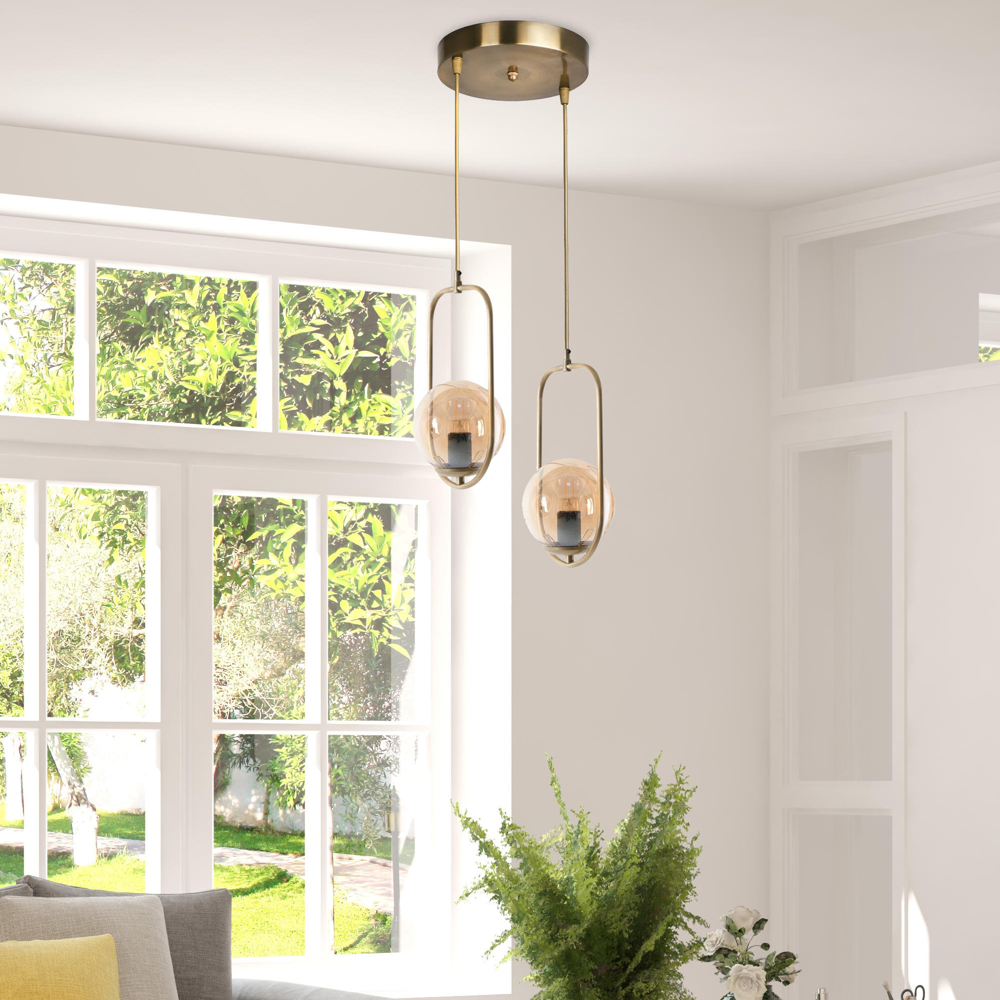 East Urban Home Willowood 2 - Light Cluster Geometric Pendant | Wayfair