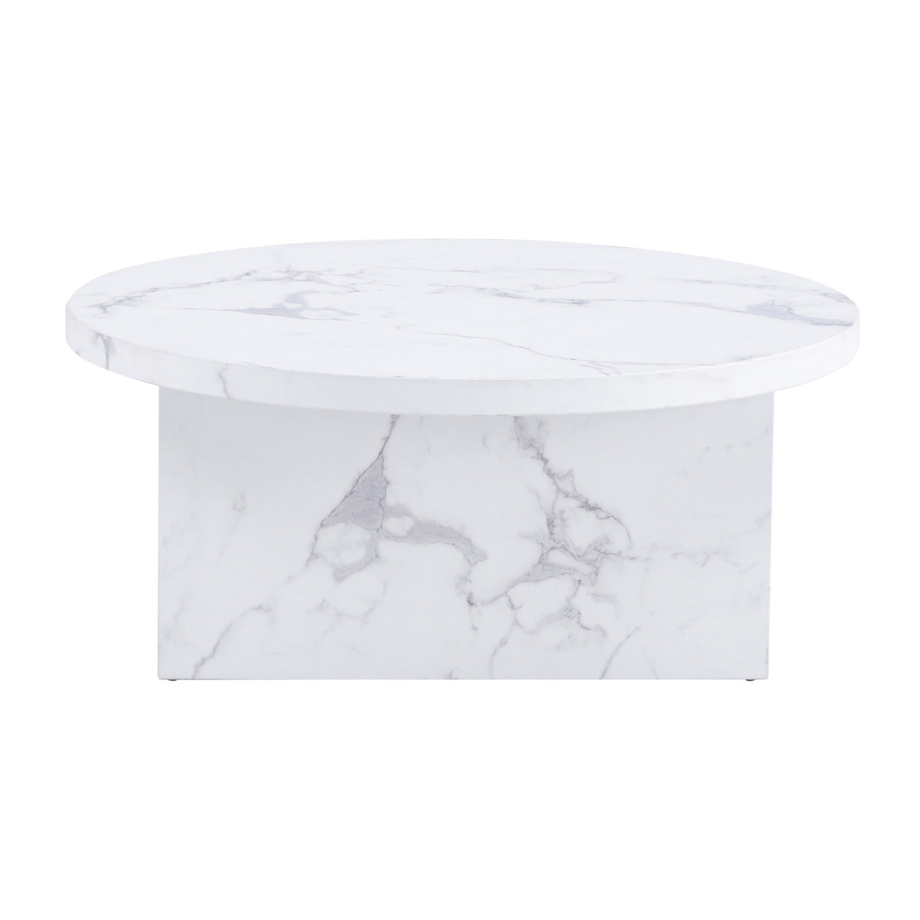 Wrought Studio™ A White MDF Material Circular Patterned Coffee Table, A ...