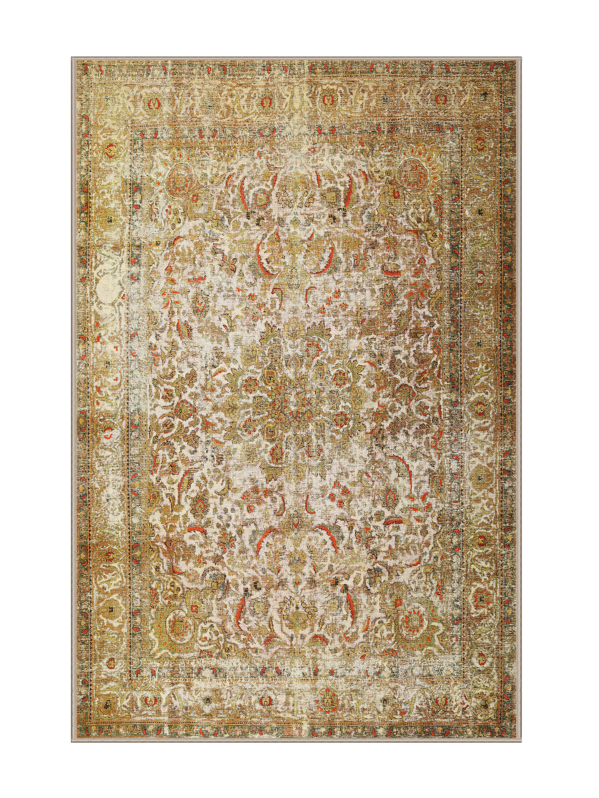 Bungalow Rose 100% Machine Washable Traditional 1848 Area Rug - Wayfair ...