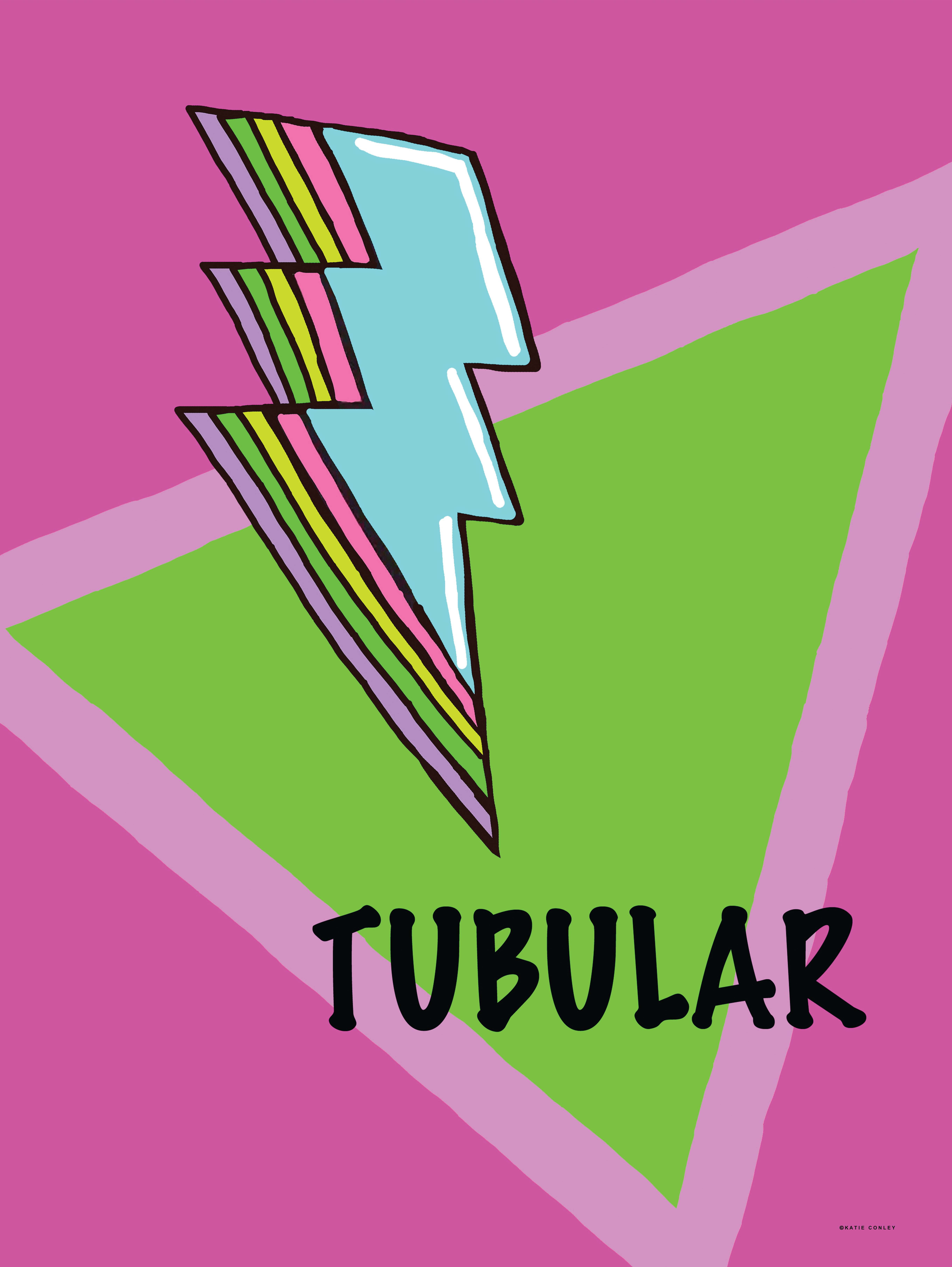 Ebern Designs 80S Tubular Lightening Bolt On Canvas Print | Wayfair