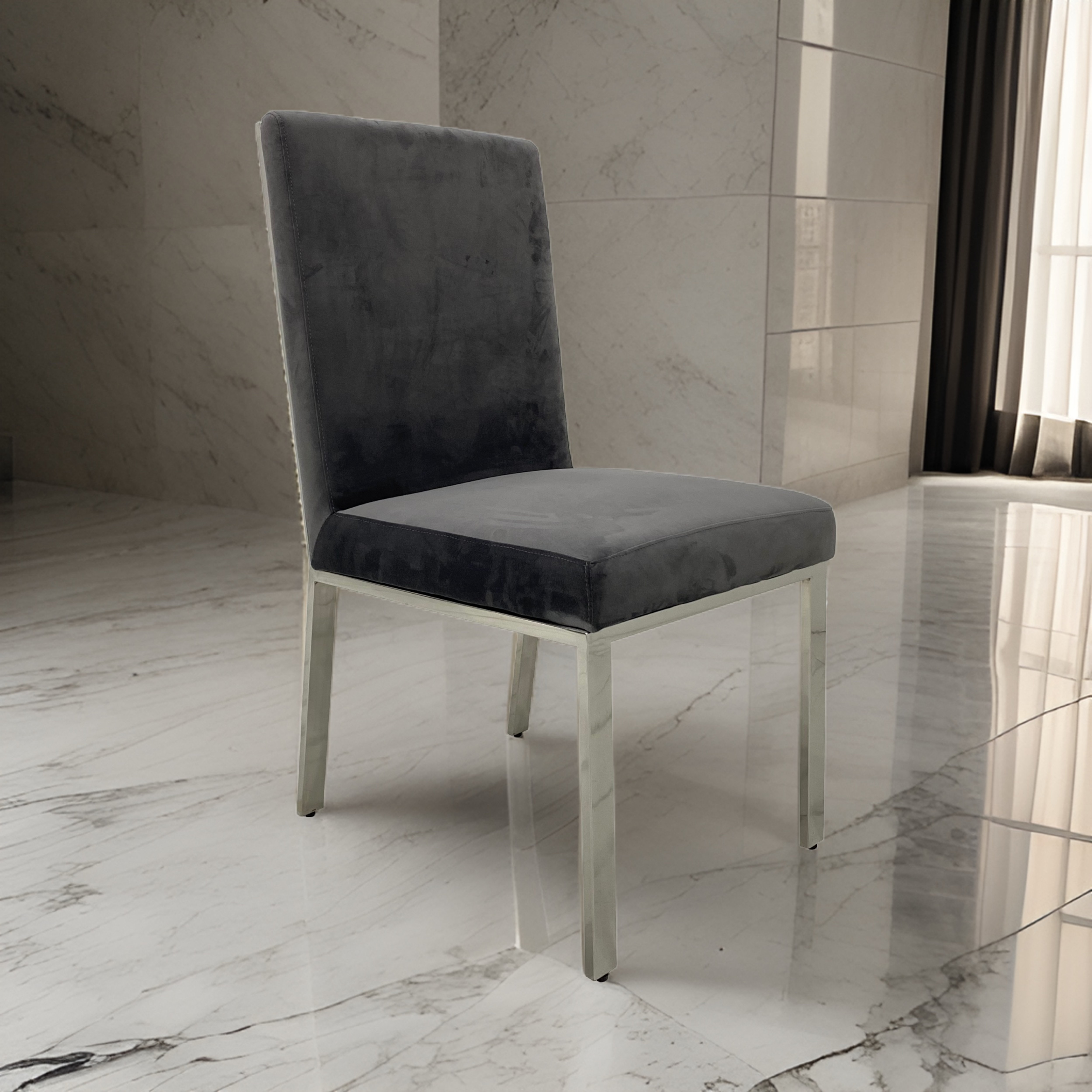 Orren Ellis Dawsen Fabric Upholstered Metal Parsons Chair | Wayfair