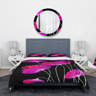 Design Art Abstract Red Flower Detail On Black I - Traditional Duvet ...