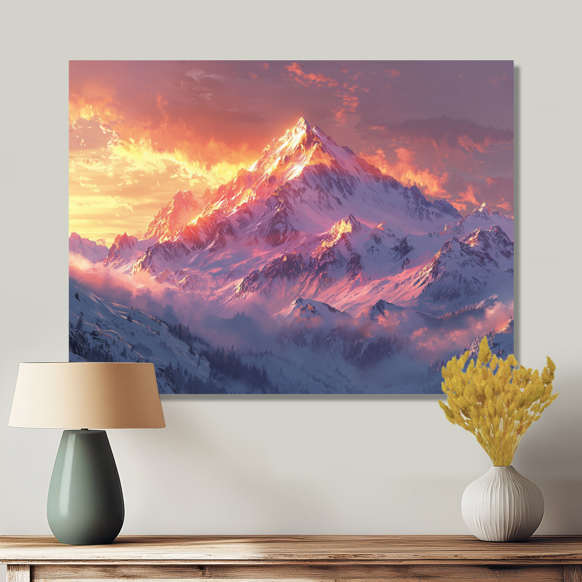 Millwood Pines Ginta Golden Hour In The Mountains I - Mountains Large ...