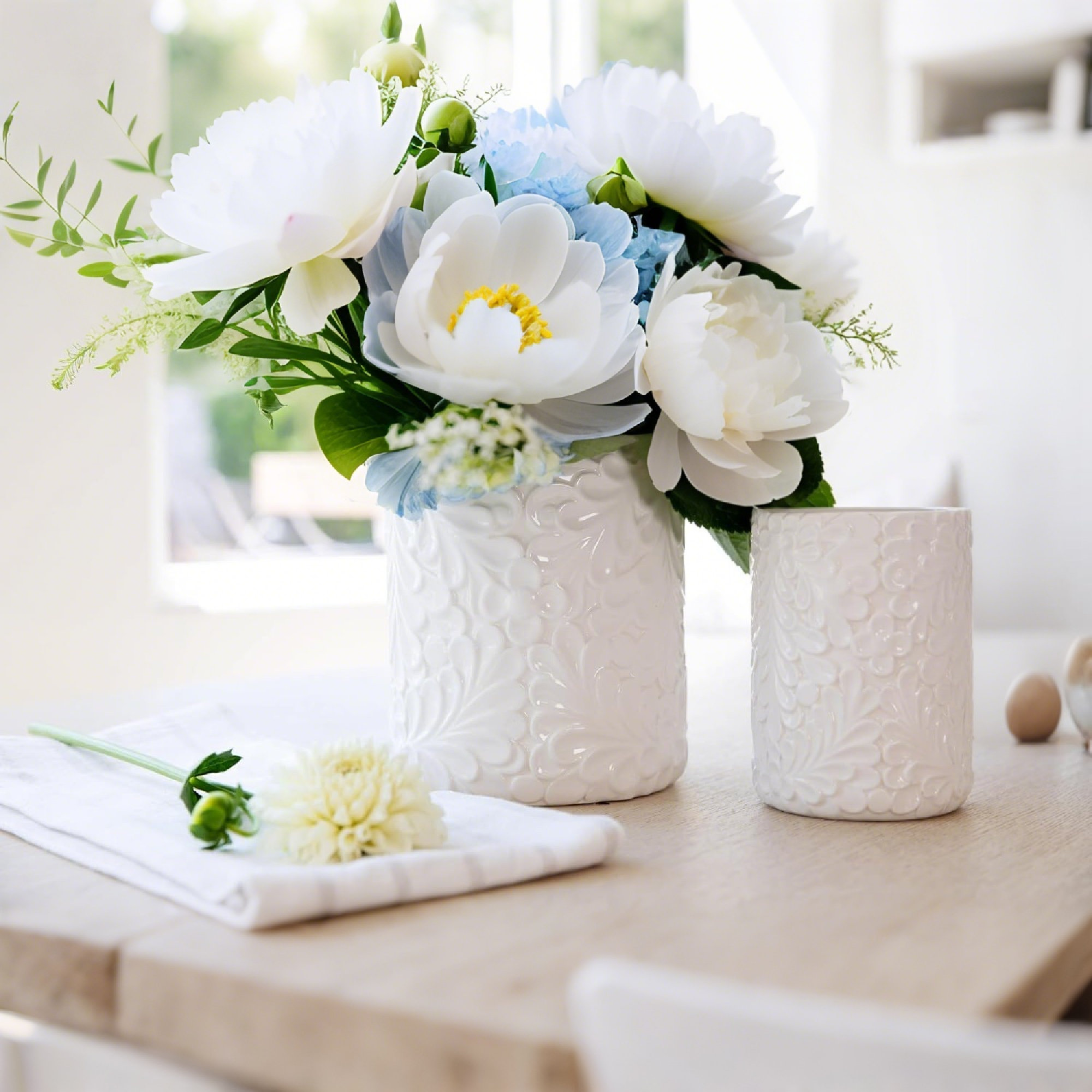 INTEGATOIC LLC Elegant Engraved Ceramic Utensil Crock Set For Modern ...