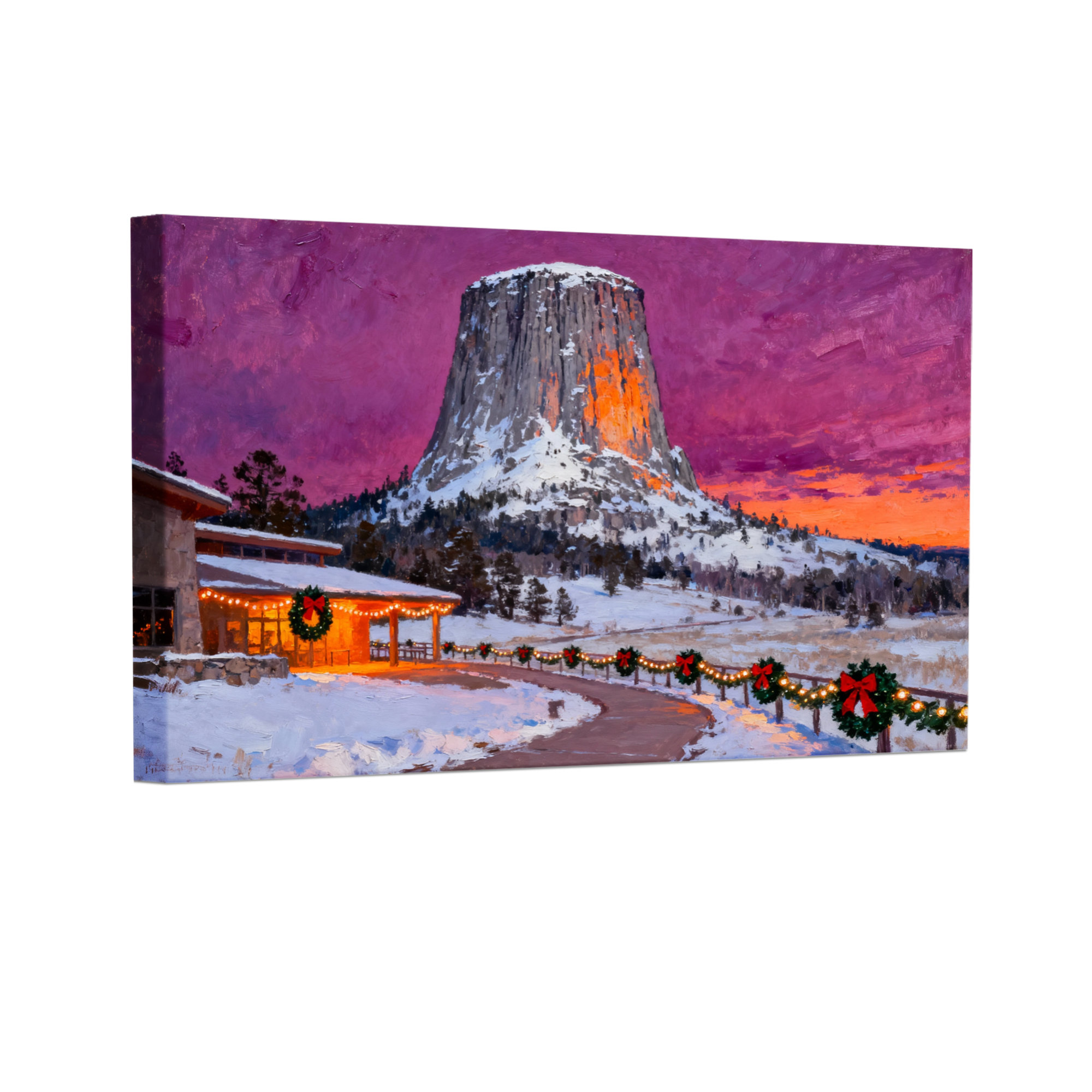 Union Rustic Christmas Christmas Cottage With Devil's Tower Set of 3 ...