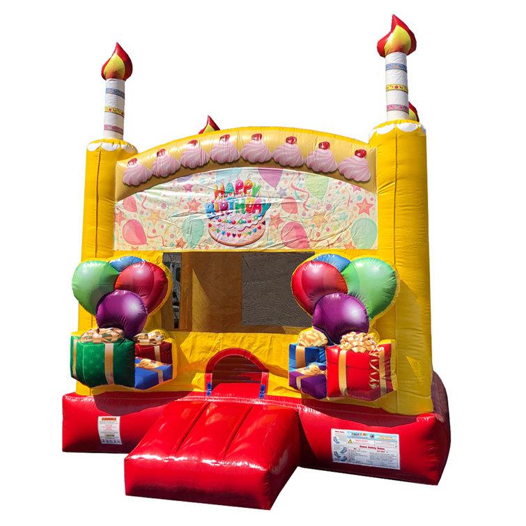 Jingo Jump 13' x 13' Birthday Cake Bounce House with Air Blower | Wayfair