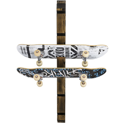 Millwood Pines Bridyn Wood Wall Mounted Sports Skateboard Rack | Wayfair