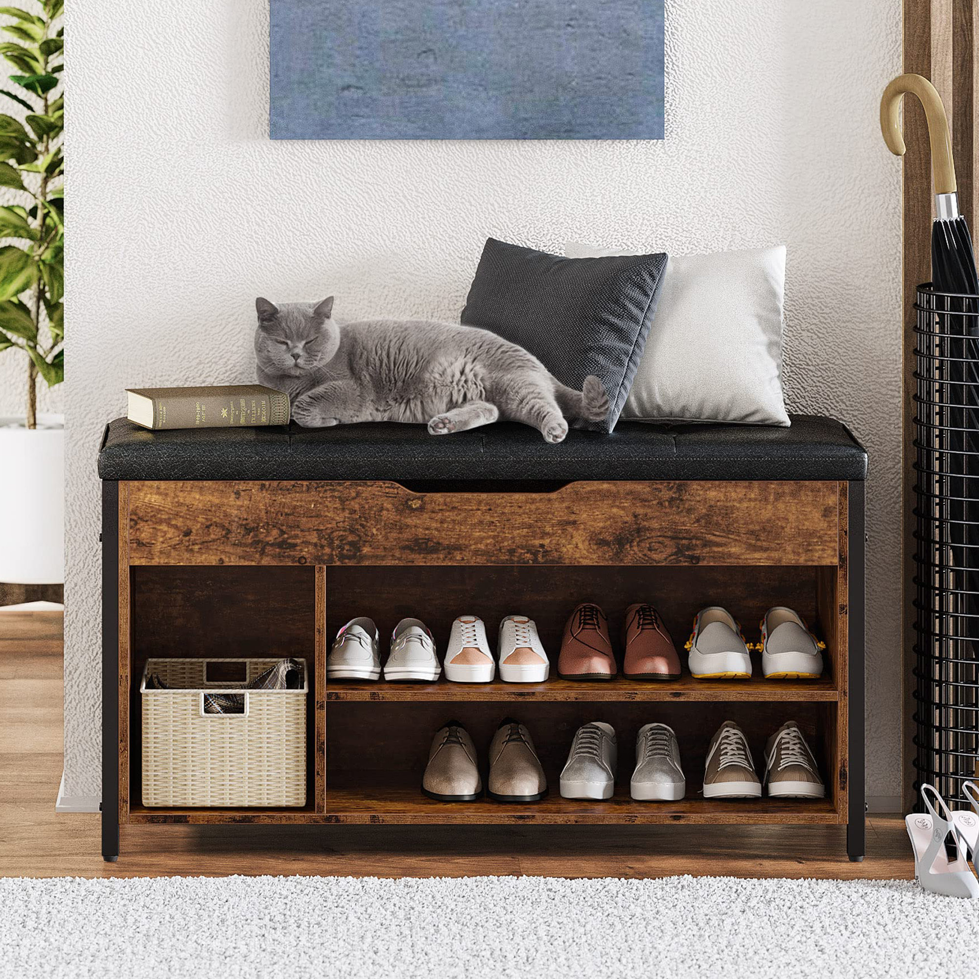 Williston Forge 8 Pair Shoe Storage Bench | Wayfair