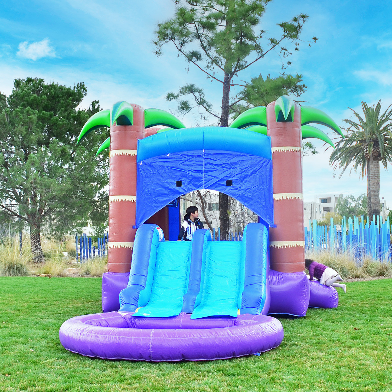 HeroKiddo Enchanted Forest Commercial Grade Bounce House Water Slide ...