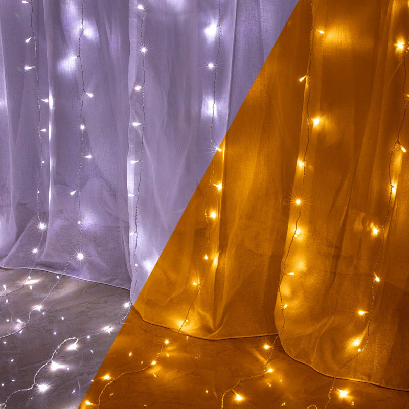 The Holiday Aisle® 300 Led 6.6ft X 9.8ft Curtain String Light | Wayfair