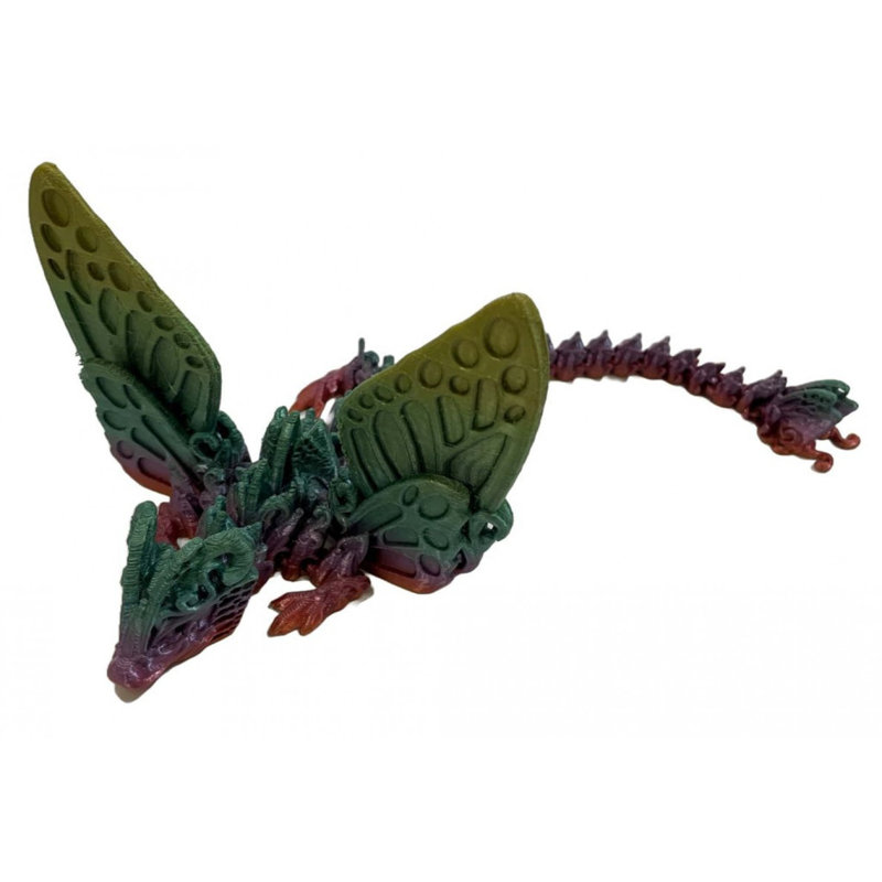 Trinx 3D Printed Butterfly Winged Dragon Figurine | Wayfair