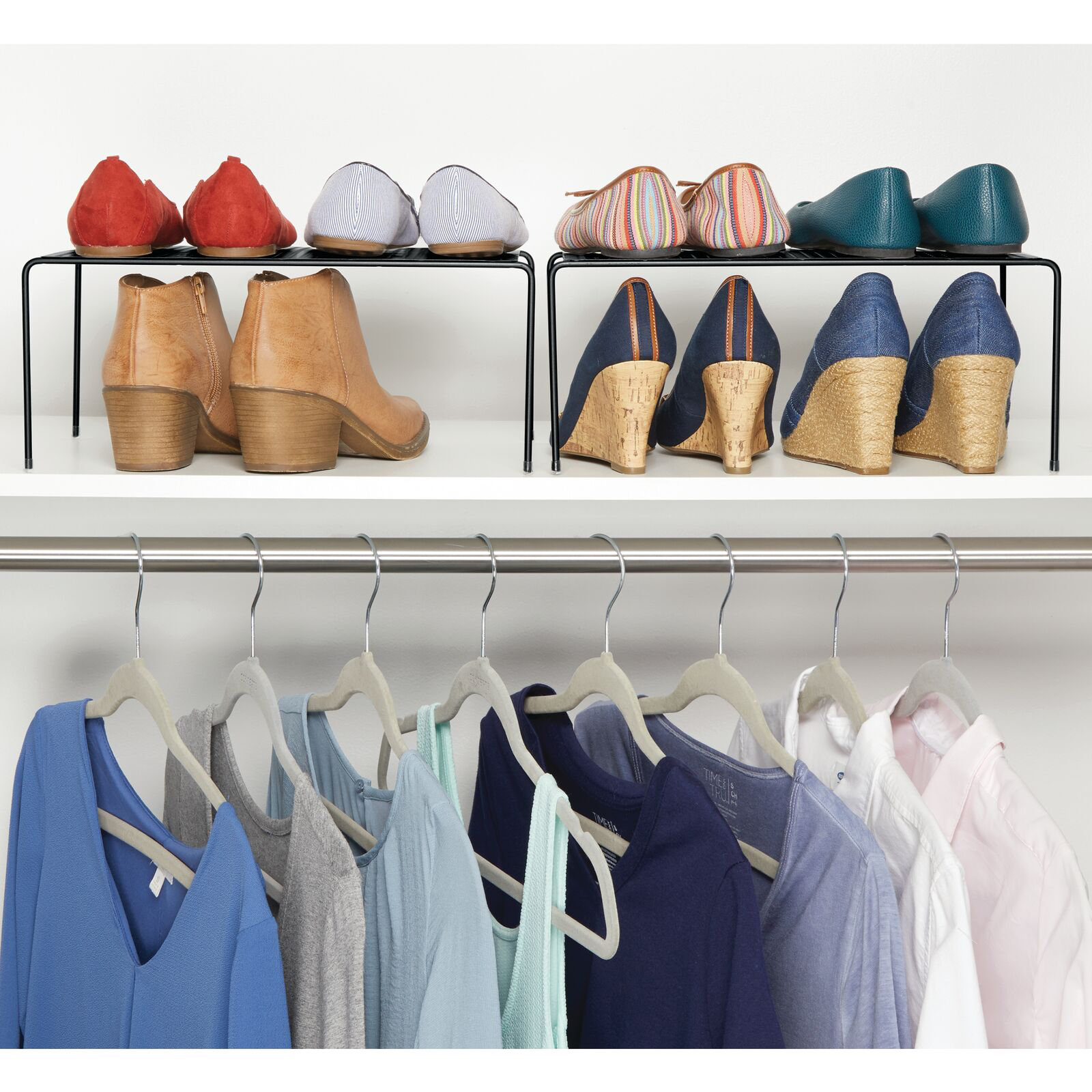 mDesign Grand support de rangement pour tablette surélevée en métal ...