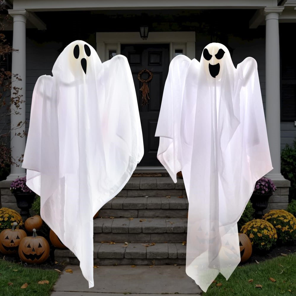 Latitude Run® 2 Packs 27.5" Halloween Decoration Hanging Ghosts Outdoor ...