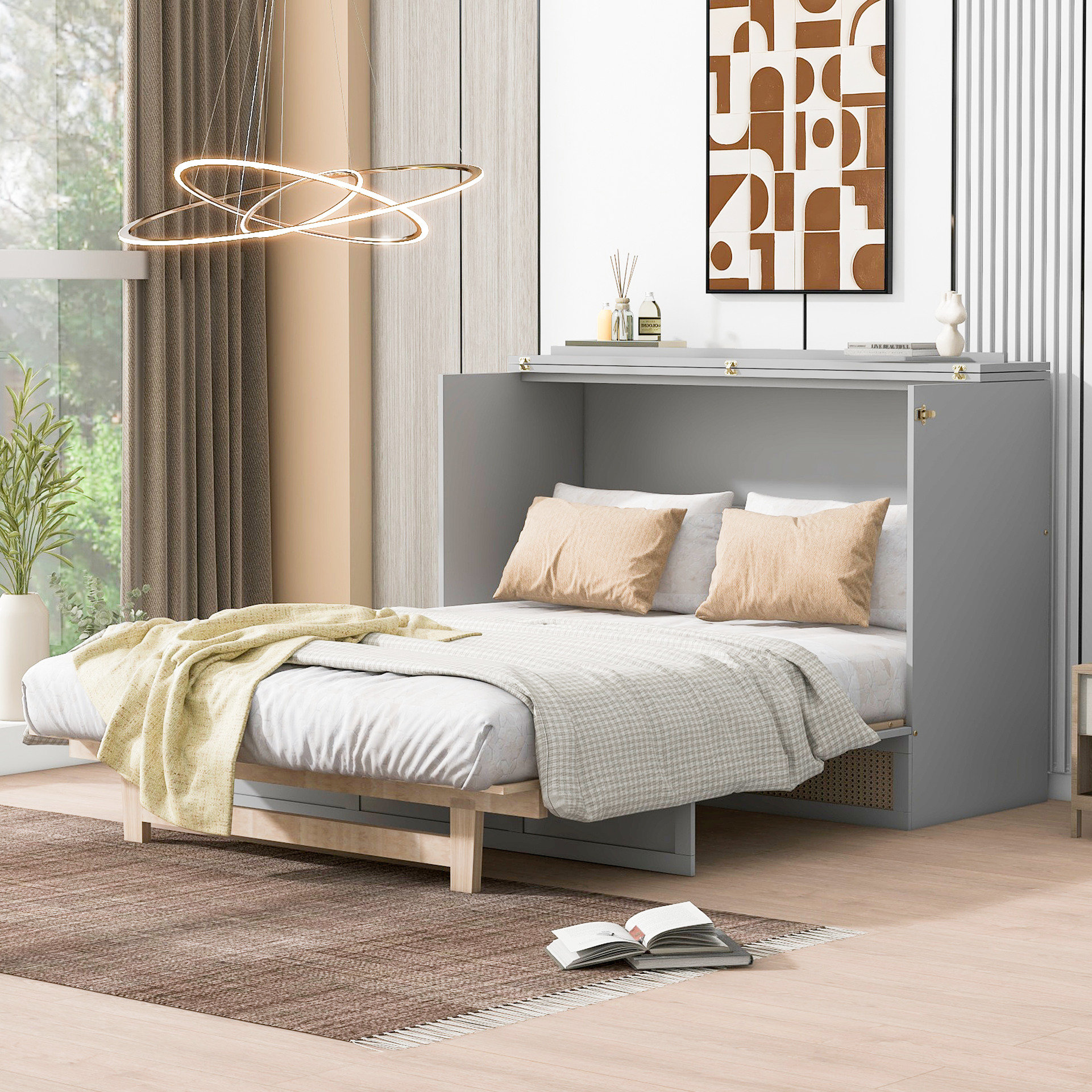 Latitude Run® Gray Bed With Big Drawer Space For Organization - Elegant ...