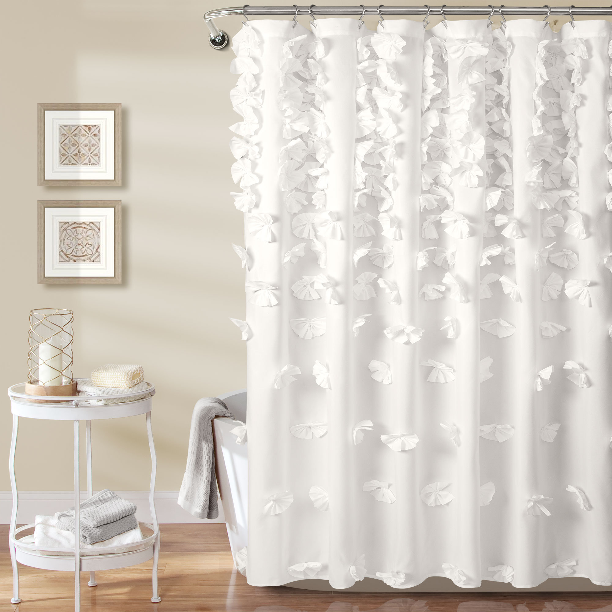 Lush Decor Riley Solid Color Single Shower Curtain & Reviews | Wayfair