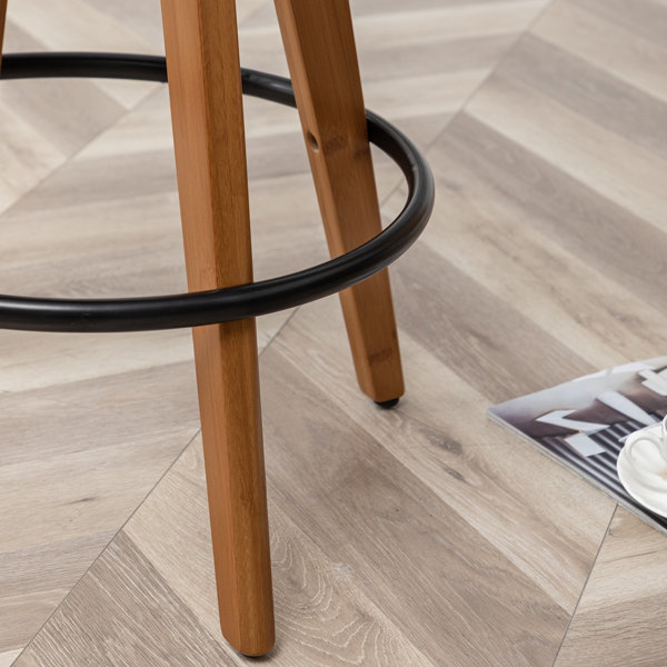 George Oliver Joeanne Swivel 26'' Linen Counter Stool & Reviews | Wayfair