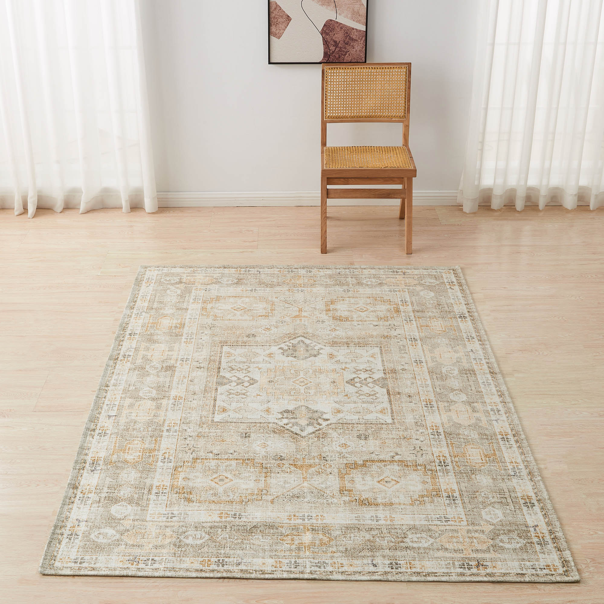 Bungalow Rose Vintage Medallion Machine Washable Accent & Area Rugs ...