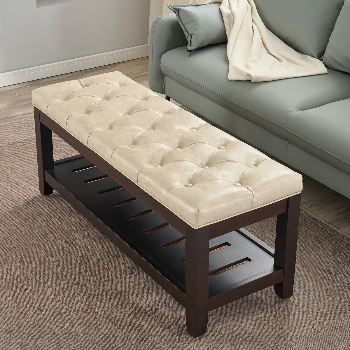 Winston Porter 44" Wide Tufted Rectangle Cocktail Ottoman With Storage ...