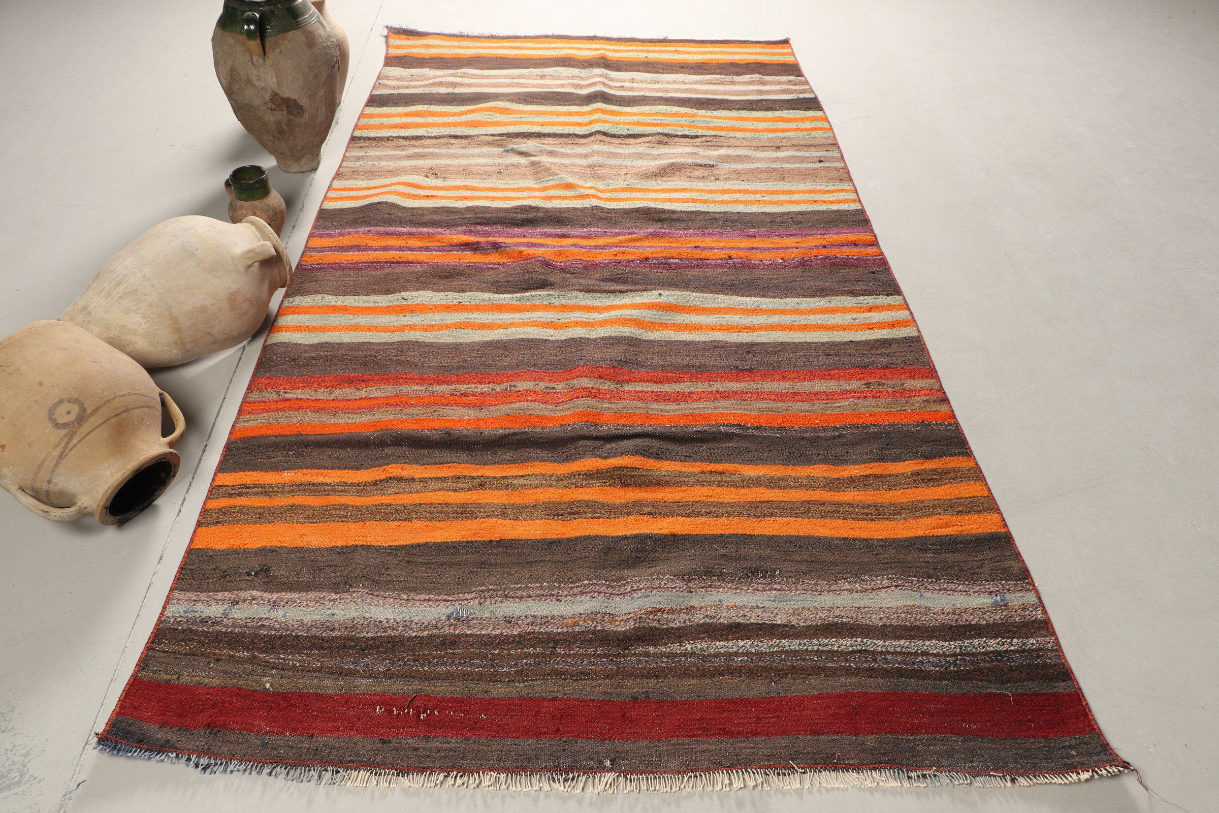Dakota Fields Large Turkish Style Aztec Kilim Rug in Vivid Orange for ...