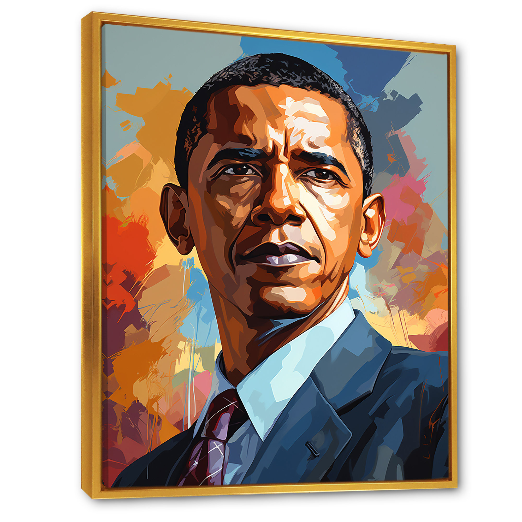 Design Art Popart Obama Portrait I - President Wall Art Prints_105810 ...