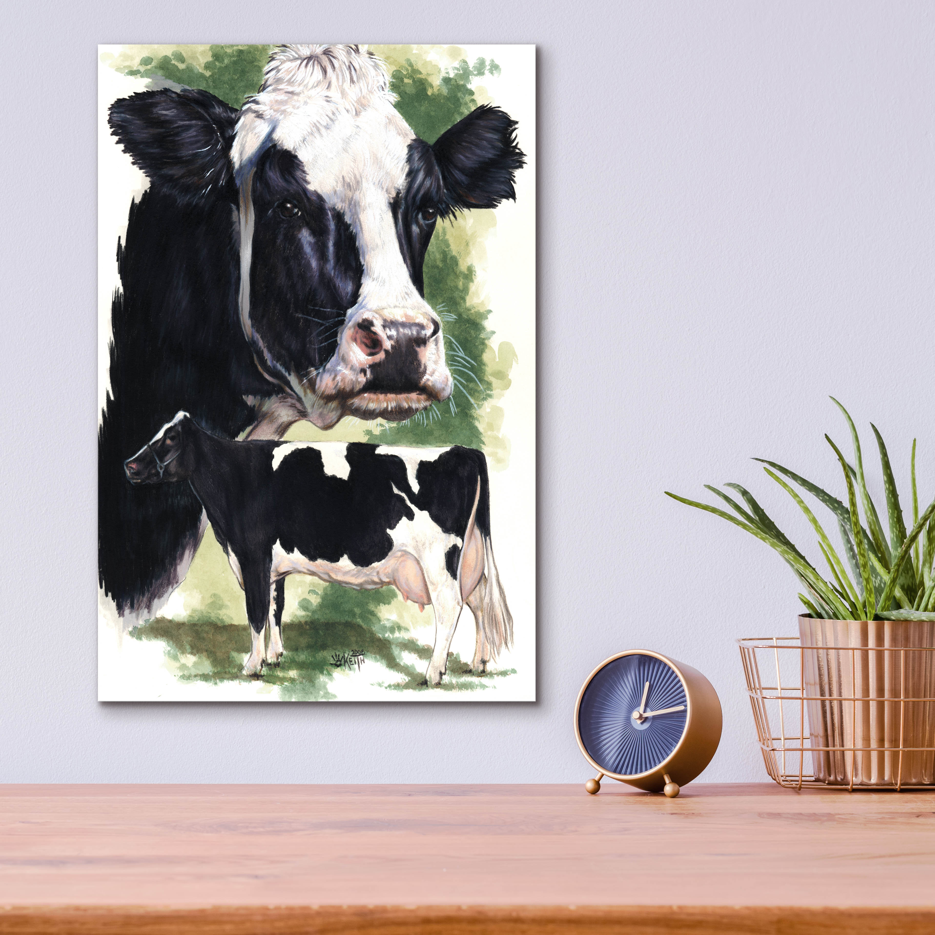August Grove® Holstein Cow by Barbara Keith - Unframed Graphic Art ...