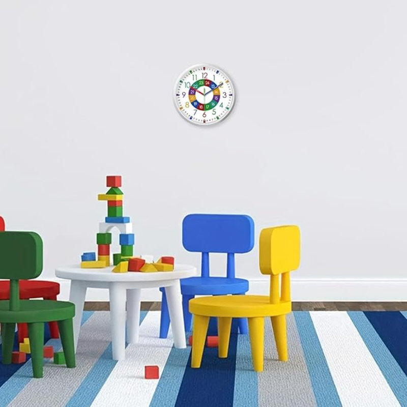 Ebern Designs XFM Telling Time Teaching Clock For Kids Colorful Silent ...