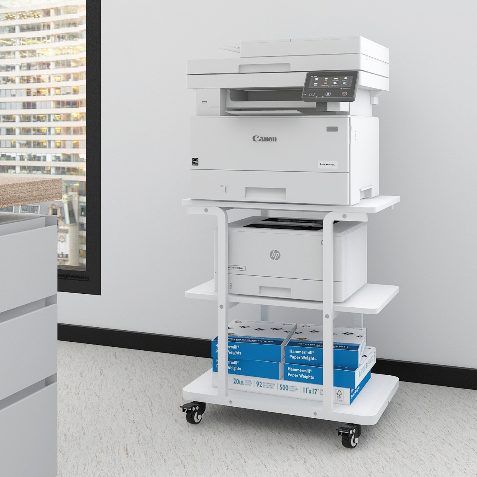 Natwind 26'' H x 24' W 3-tiers Printer Stand with Wheels & Reviews ...