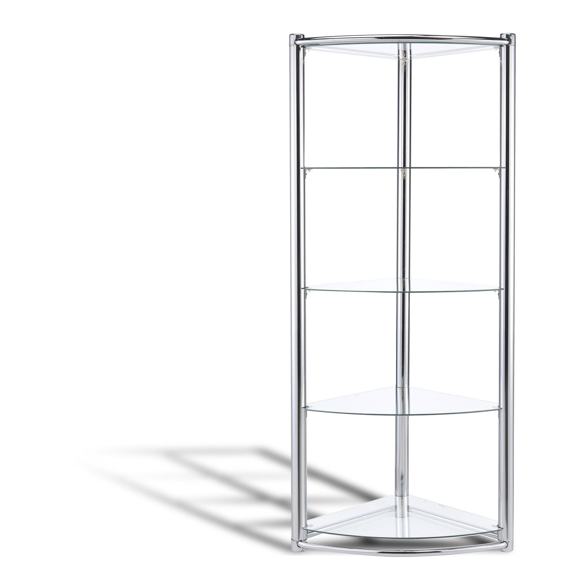 Wovilo Modern Triangle Display Shelf With Frame And Tempered Glass, 5 ...