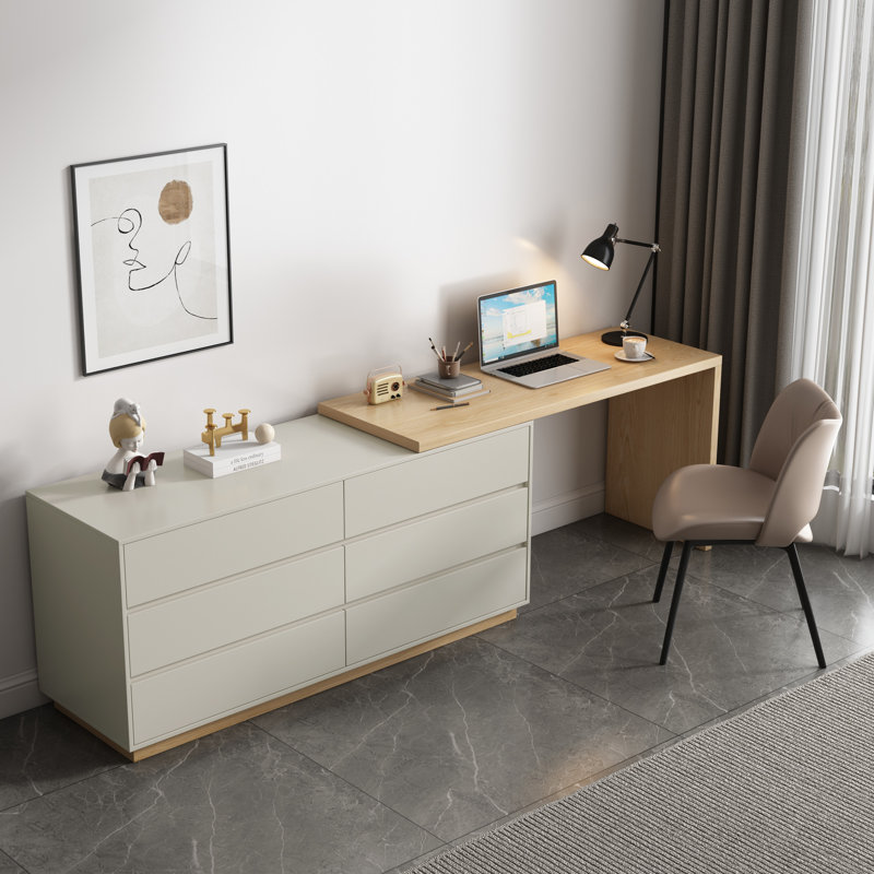 Hokku Designs Jahcari 51.1 W Reversible Industrial Wood Executive ...