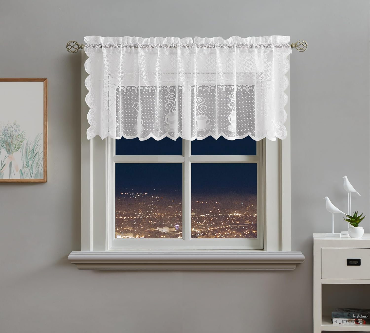 Ophelia & Co. Beautiful Single Lace Kitchen Valance For Farmhouse ...