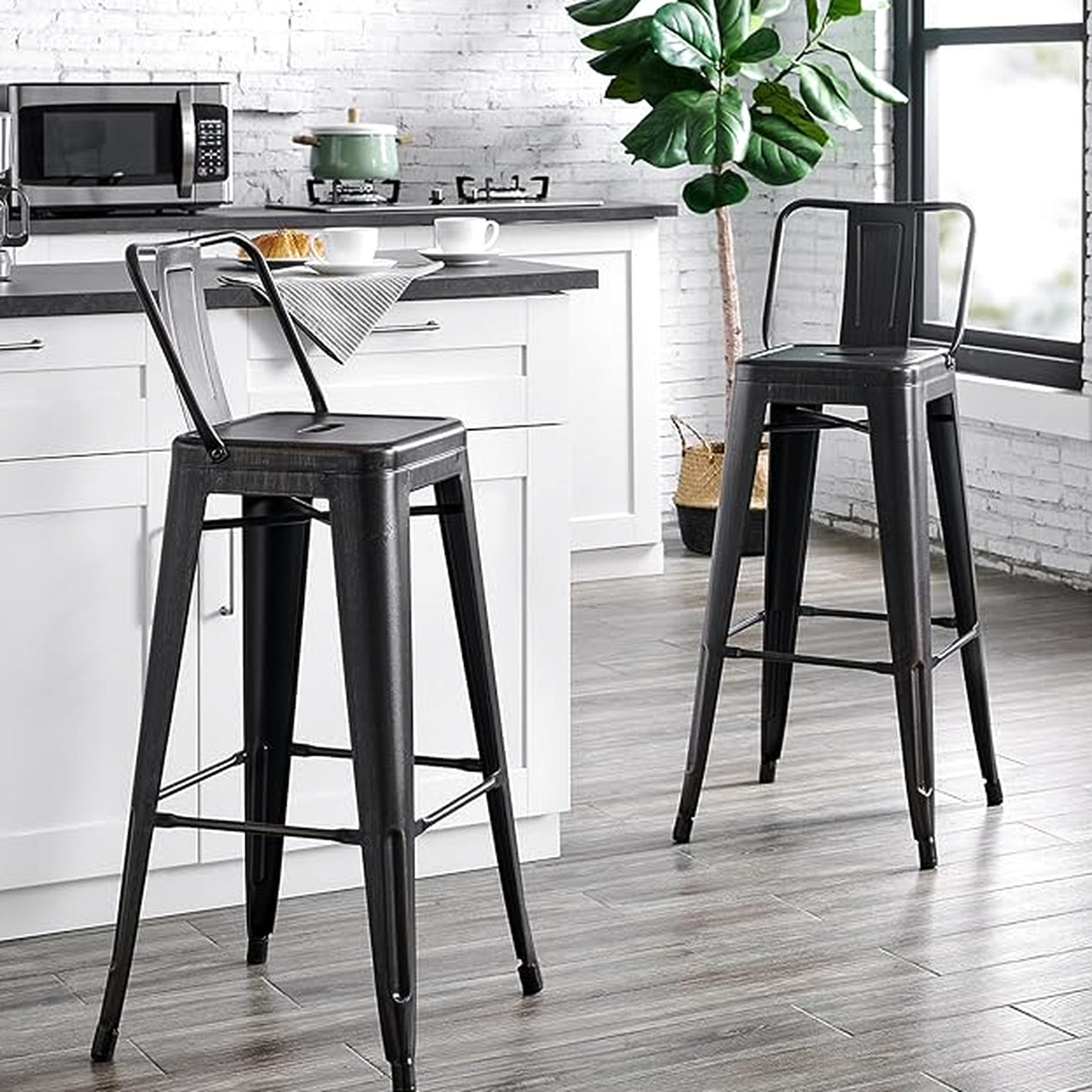 Trent Austin Design® 30" Sanded Matte Black Industrial Metal With ...