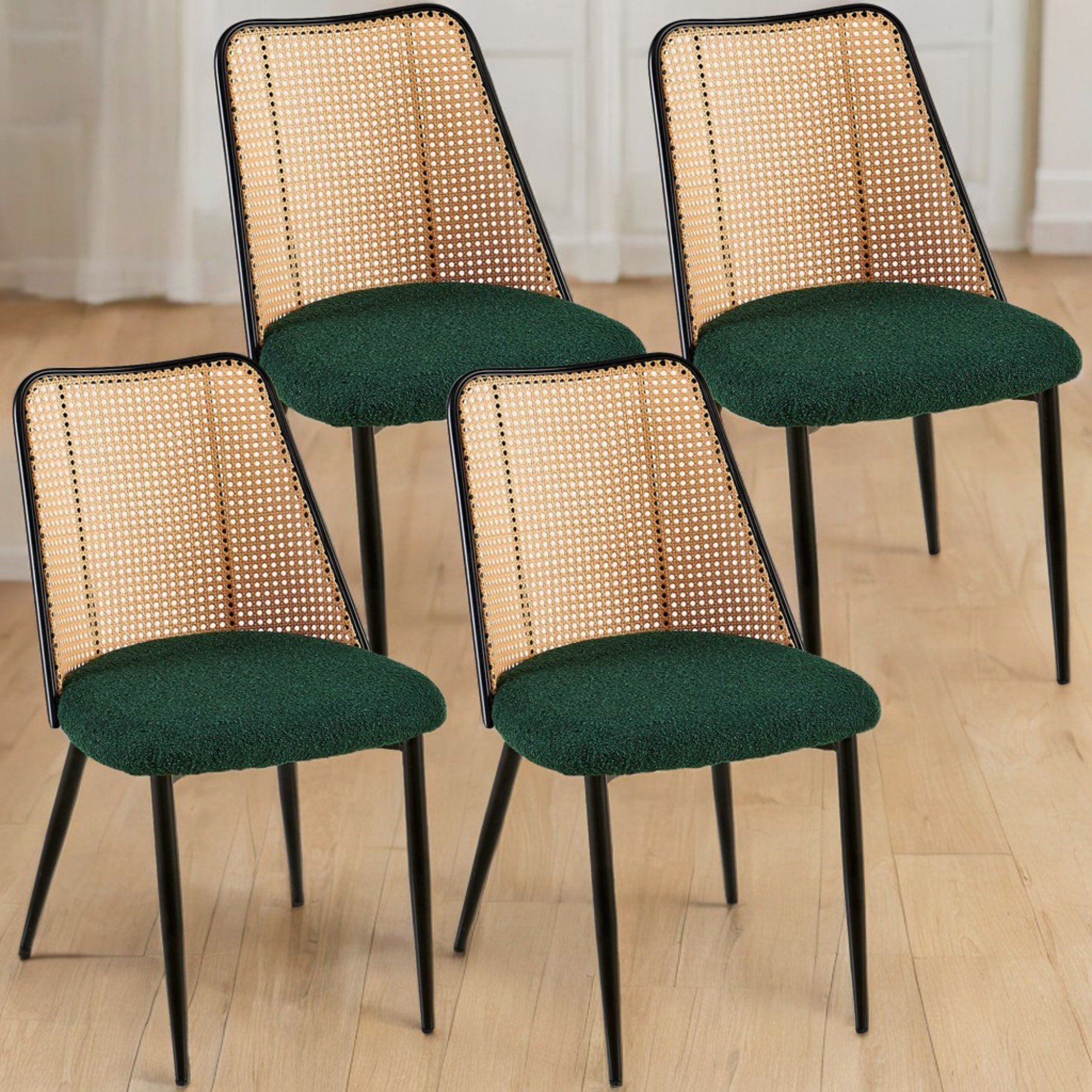 Corrigan Studio® Modern Rattan Dining Chairs Set of 4 | Wayfair