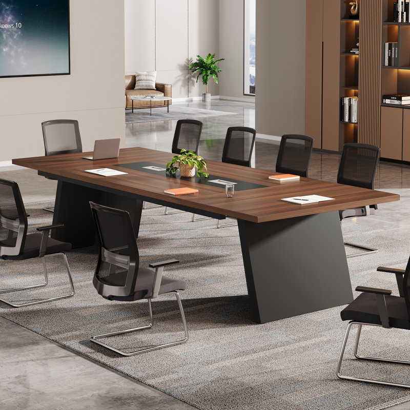 Ebern Designs 8ft Conference Room Table For 8-10 People, Meeting Table ...