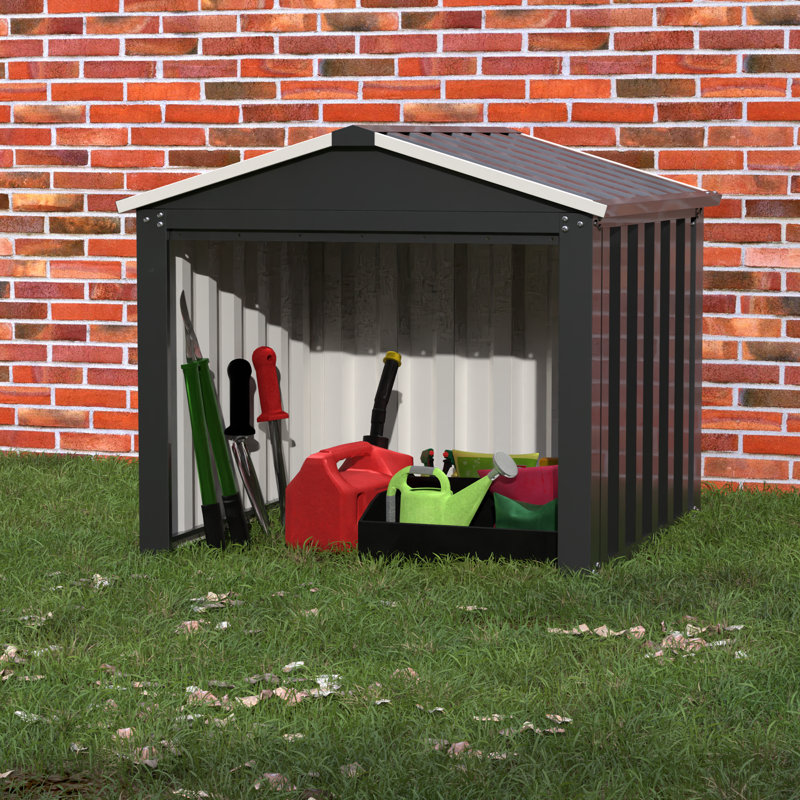 GangMei 2 ft. 11 in. W Galvanized Steel Storage Shed and Outdoor Tool ...