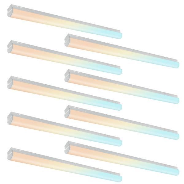 MW LIGHTING 9PK 4FT LED Shop Light,3CCT,Dimmable ,Linkable LED Ceiling ...