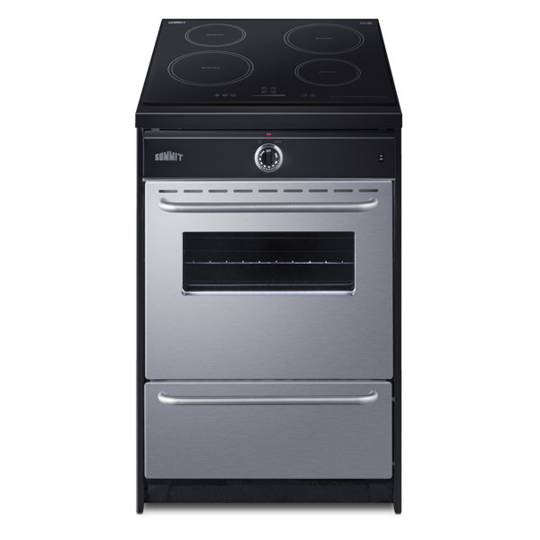 Summit Appliance 24" Wide Black/Stainless Steel Induction Range | Wayfair