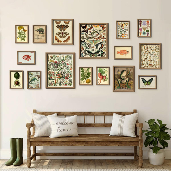 August Grove® 16 PCS Framed Vintage Wall Art Decor, Wall Prints For ...