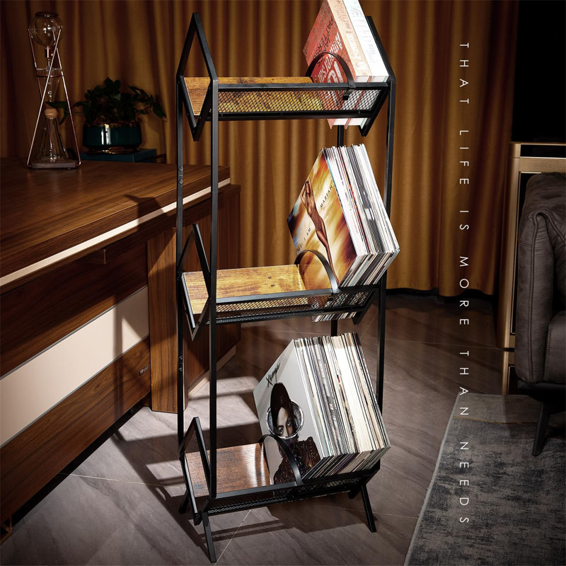 17 Stories 3-Tier Vinyl Record Storage Rack | Wayfair