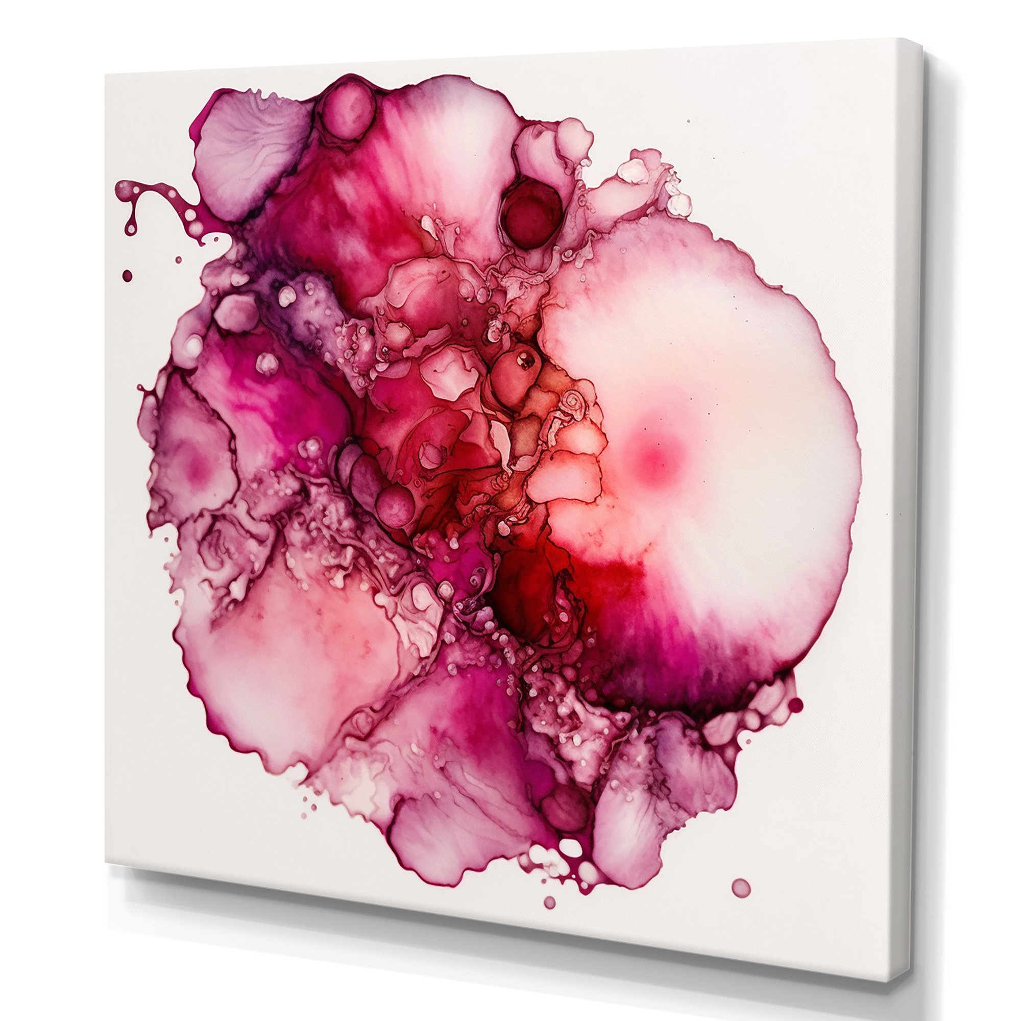 Wrought Studio Celebration in Raspberry Blush V - Abstract Liquid Ink ...