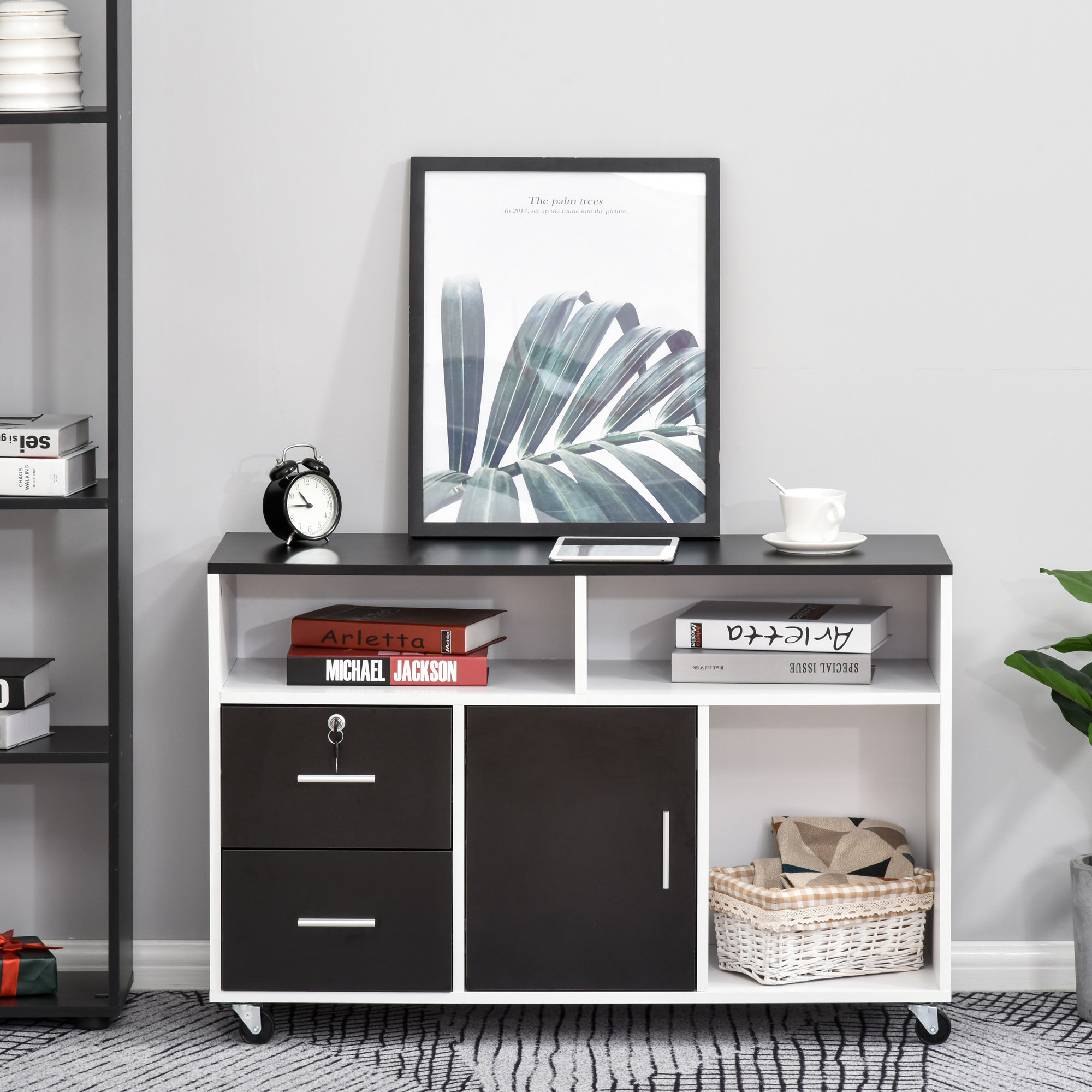 Ebern Designs Home Office 2-Drawer Mobile Lateral Filing Cabinet ...