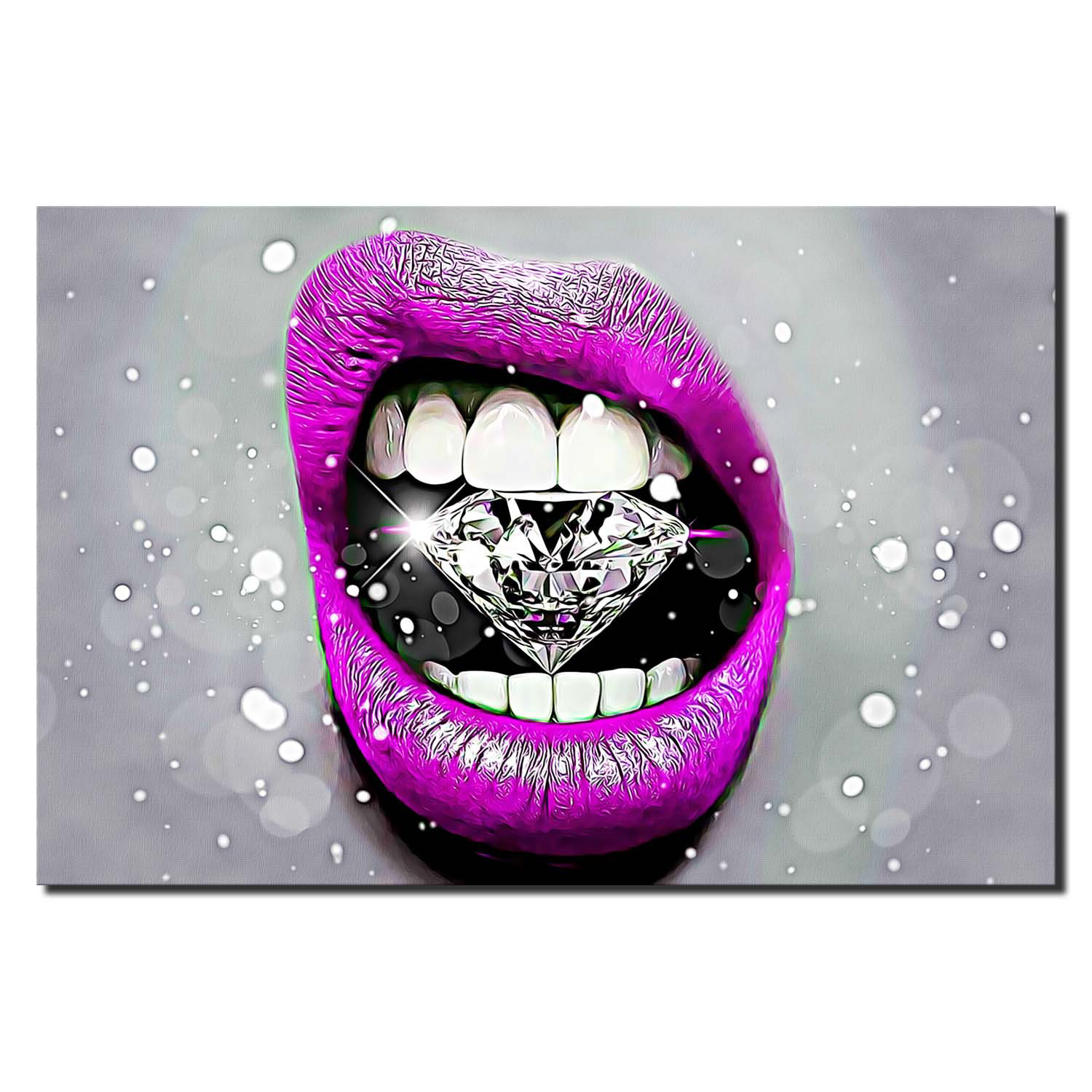 Mercer41 Diamond Lips - Graphic Art Print on Canvas | Wayfair