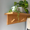 AllModern Shea Poplar Floating Shelf with Hooks & Reviews | Wayfair
